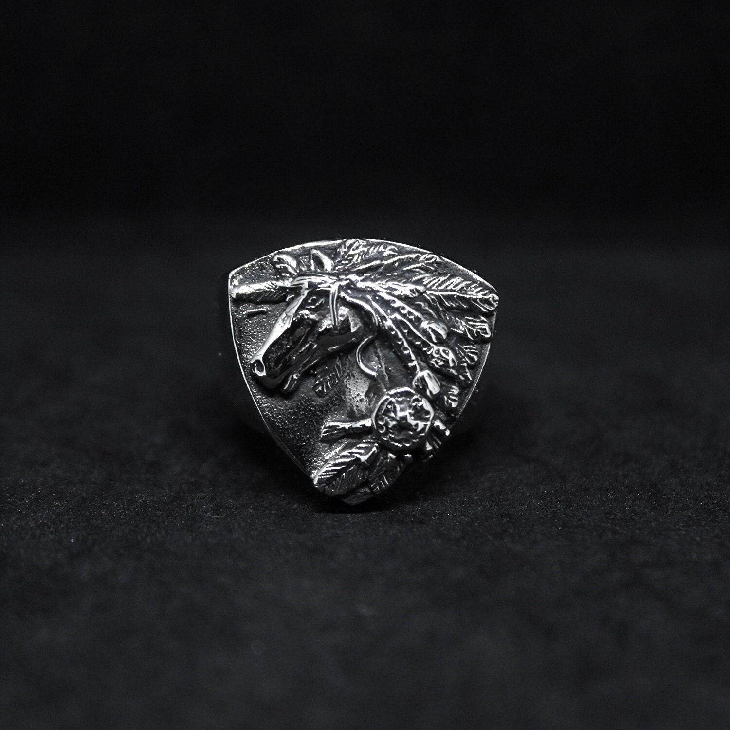 Indian Iron Horse Silver Signet Ring Handmade Lead Free - Etsy