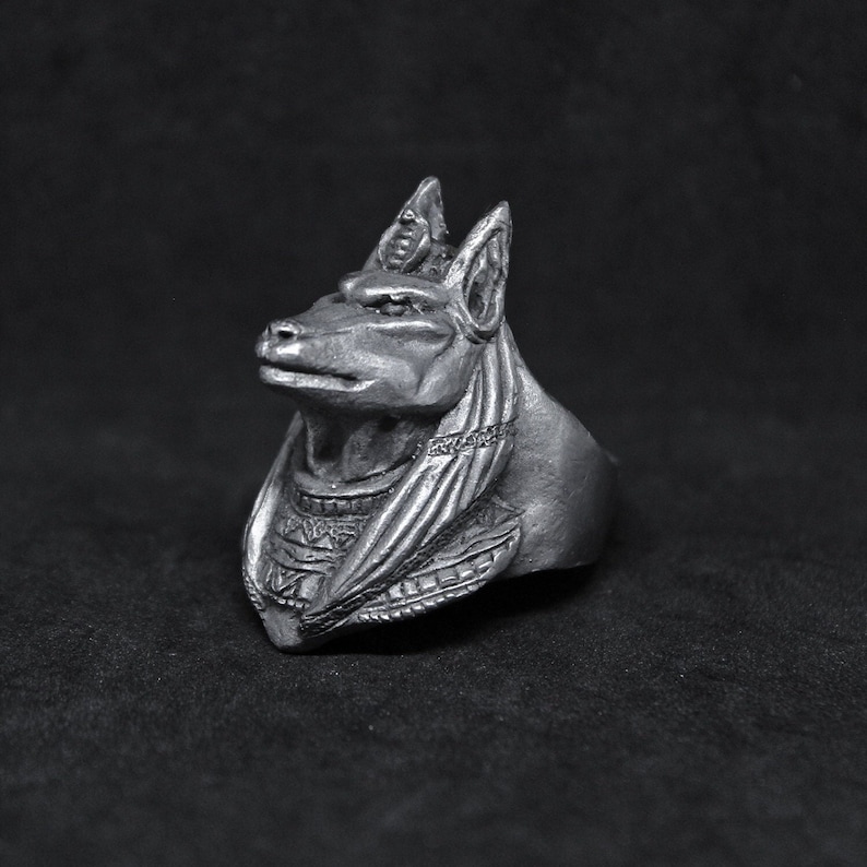 Anubis Ancient Egyptian God of the Dead Ring, Handmade Lead Free Pewter ...