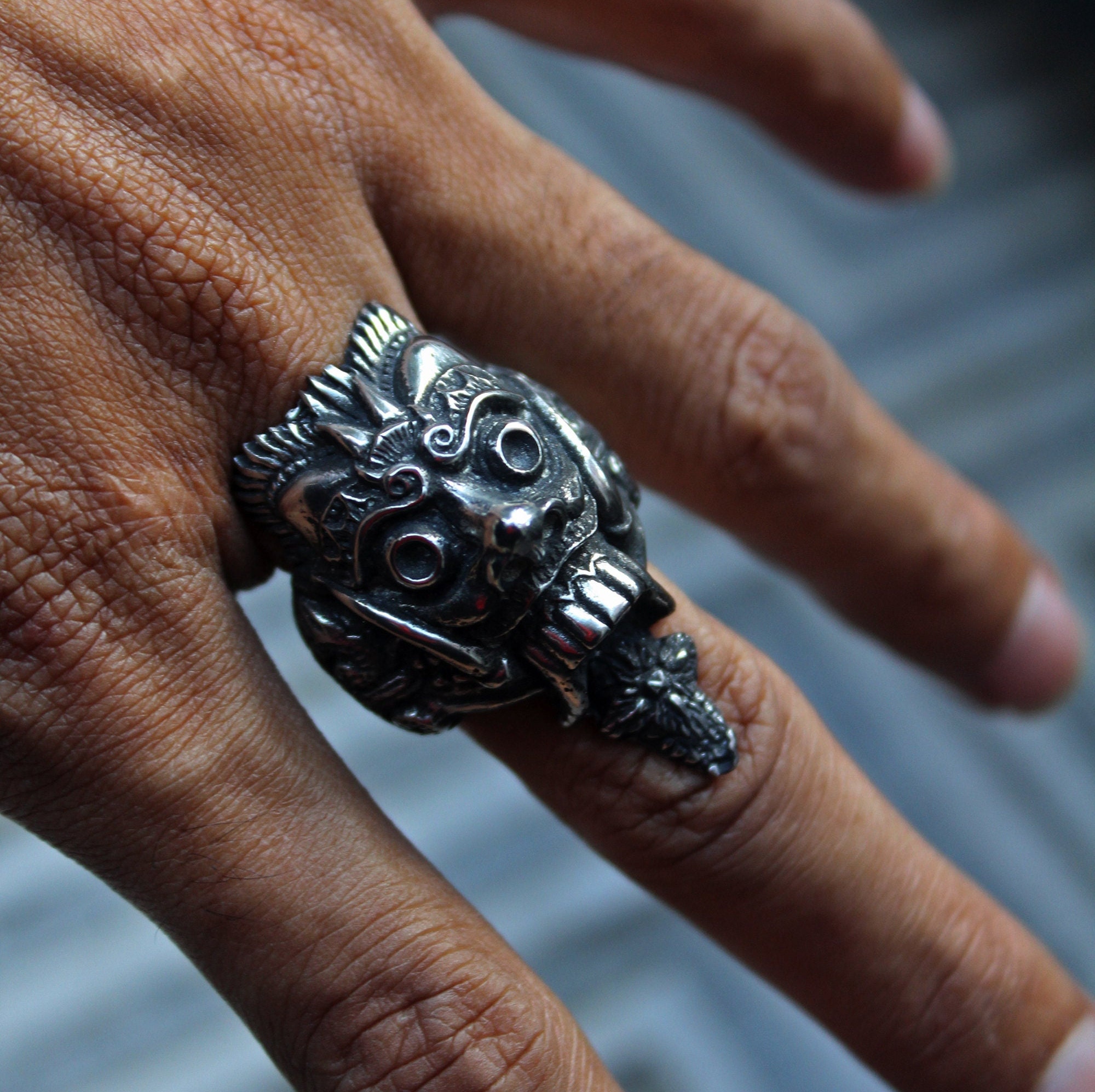Balinese Rangda the Goddess of the Underworld Ring, Handmade Lead Free ...
