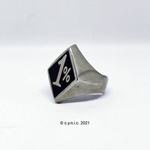 One Percenter Ring, Handmade Silver Ring, Biker Ring, Rat Fink, Bikers ...