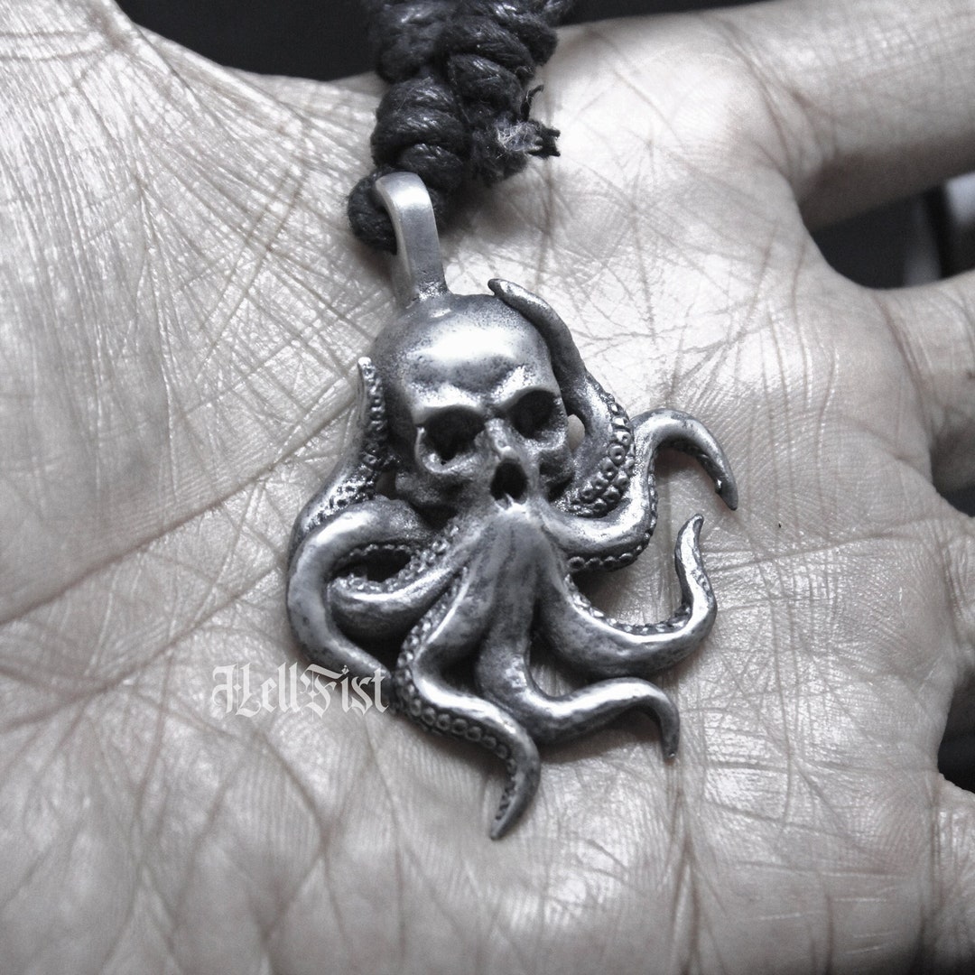 Handmade Skull Tentacles Octopus Hydra Pendant, Oxidized Lead Free ...