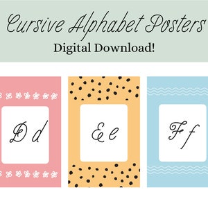 Cursive Alphabet Classroom Posters, Script Letters Perfect for Teachers ...