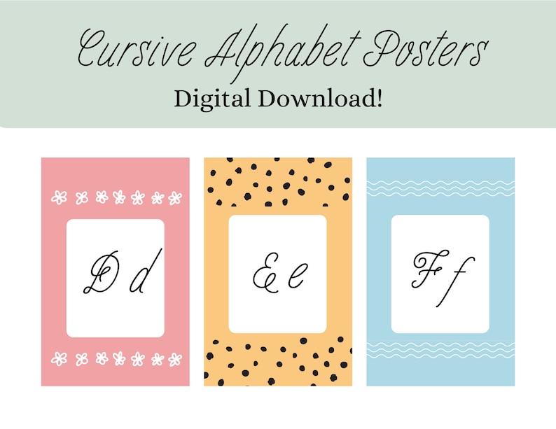 Cursive Alphabet Classroom Posters, Script Letters Perfect for Teachers ...