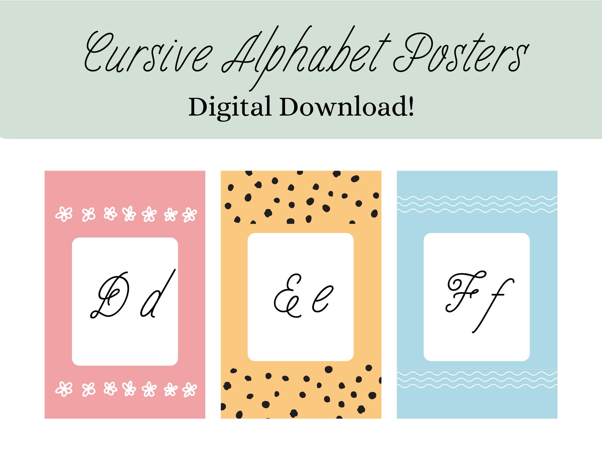 Cursive Alphabet Classroom Posters, Script Letters Perfect for Teachers ...