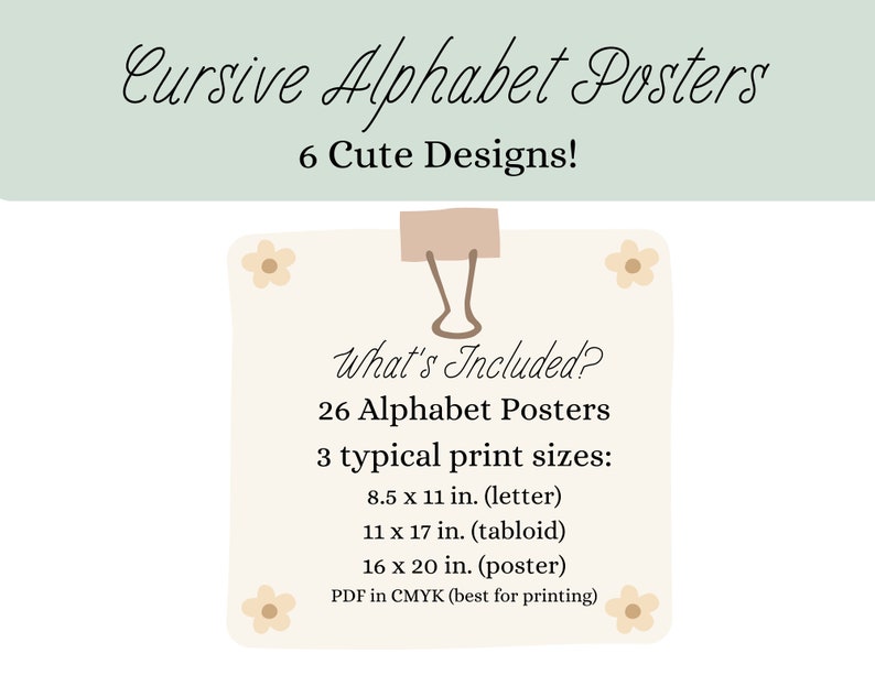 Cursive Alphabet Classroom Posters Script Letters Perfect - Etsy Canada