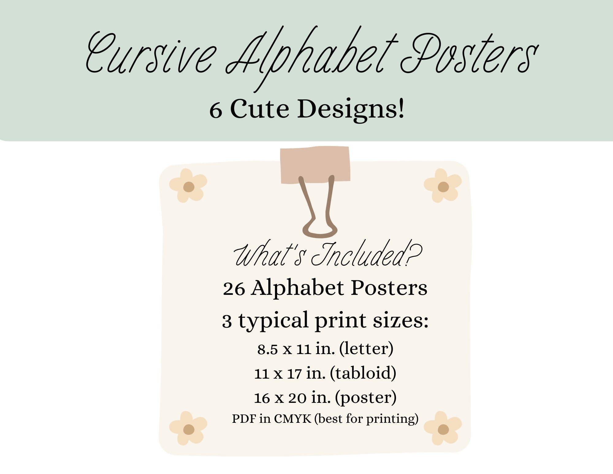 Cursive Alphabet Classroom Posters, Script Letters Perfect for Teachers ...