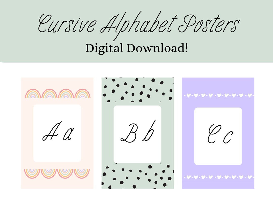 Cursive Alphabet Classroom Posters, Script Letters Perfect for Teachers ...