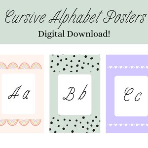 Cursive Alphabet Classroom Posters, Script Letters Perfect for Teachers ...