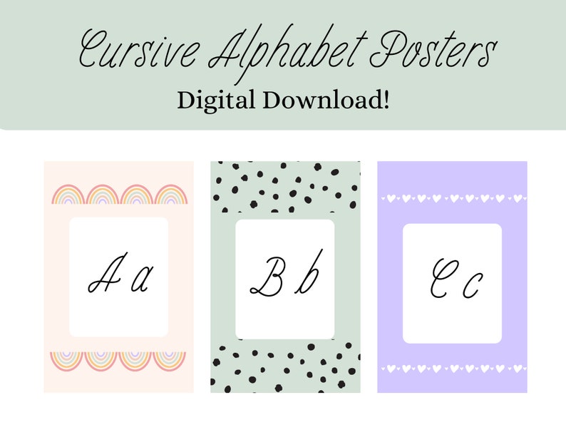 Cursive Alphabet Classroom Posters, Script Letters Perfect for Teachers ...