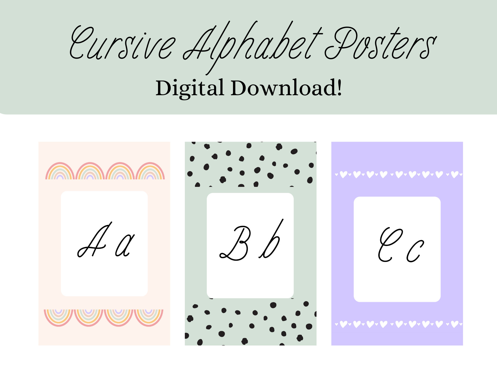 Cursive Alphabet Classroom Posters, Script Letters Perfect for Teachers ...
