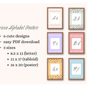 Cursive Alphabet Classroom Posters, Script Letters Perfect for Teachers ...