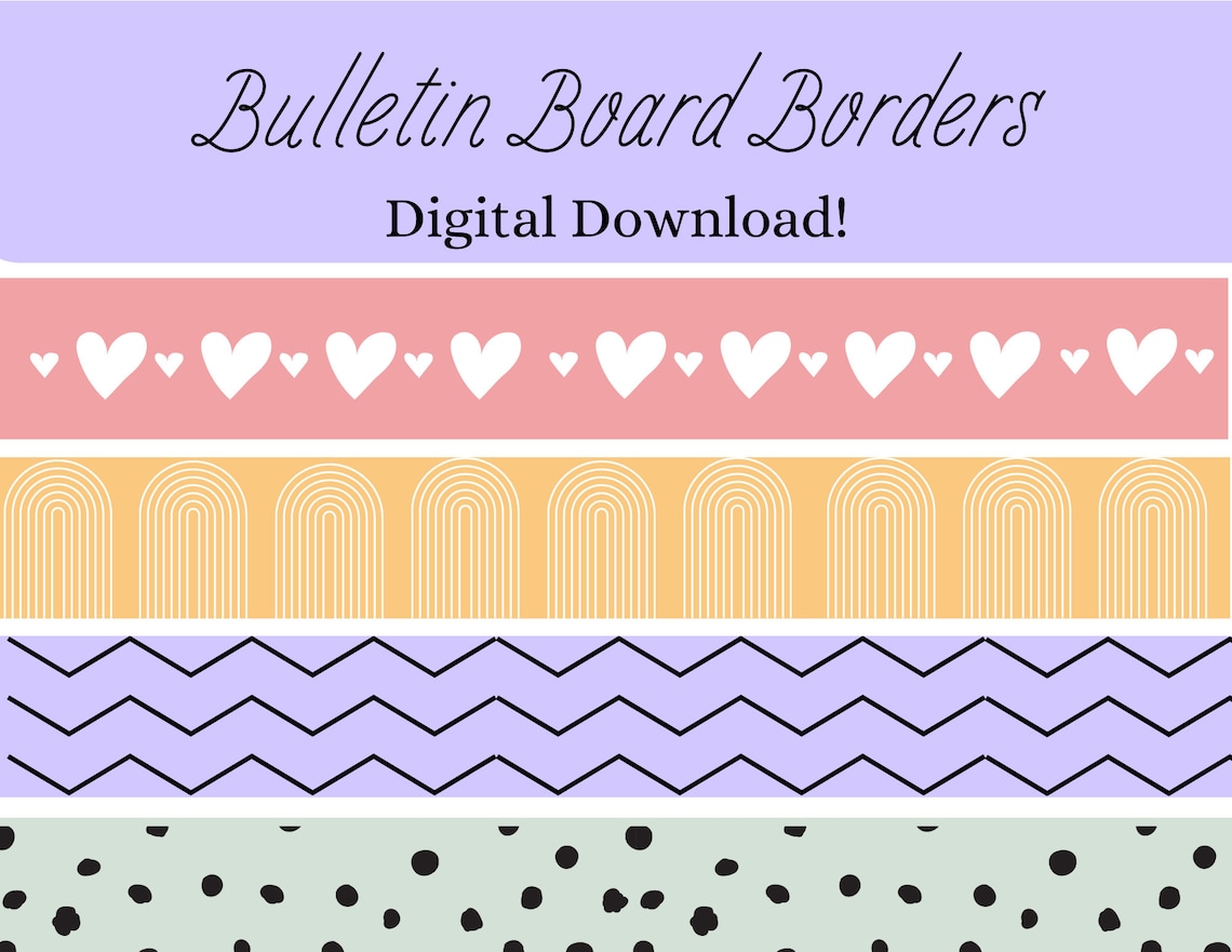 Classroom Bulletin Board Borders Pastel Classroom Decor - Etsy