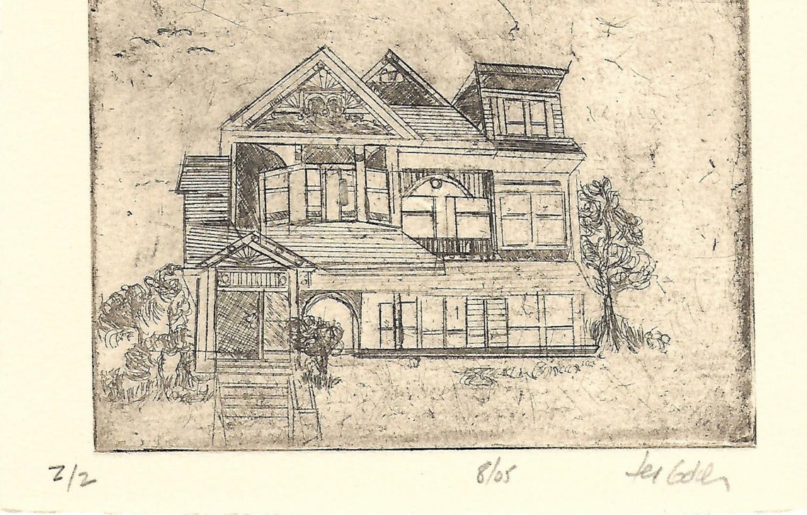 Victorian House: Laser Engraved Intaglio - Etsy UK