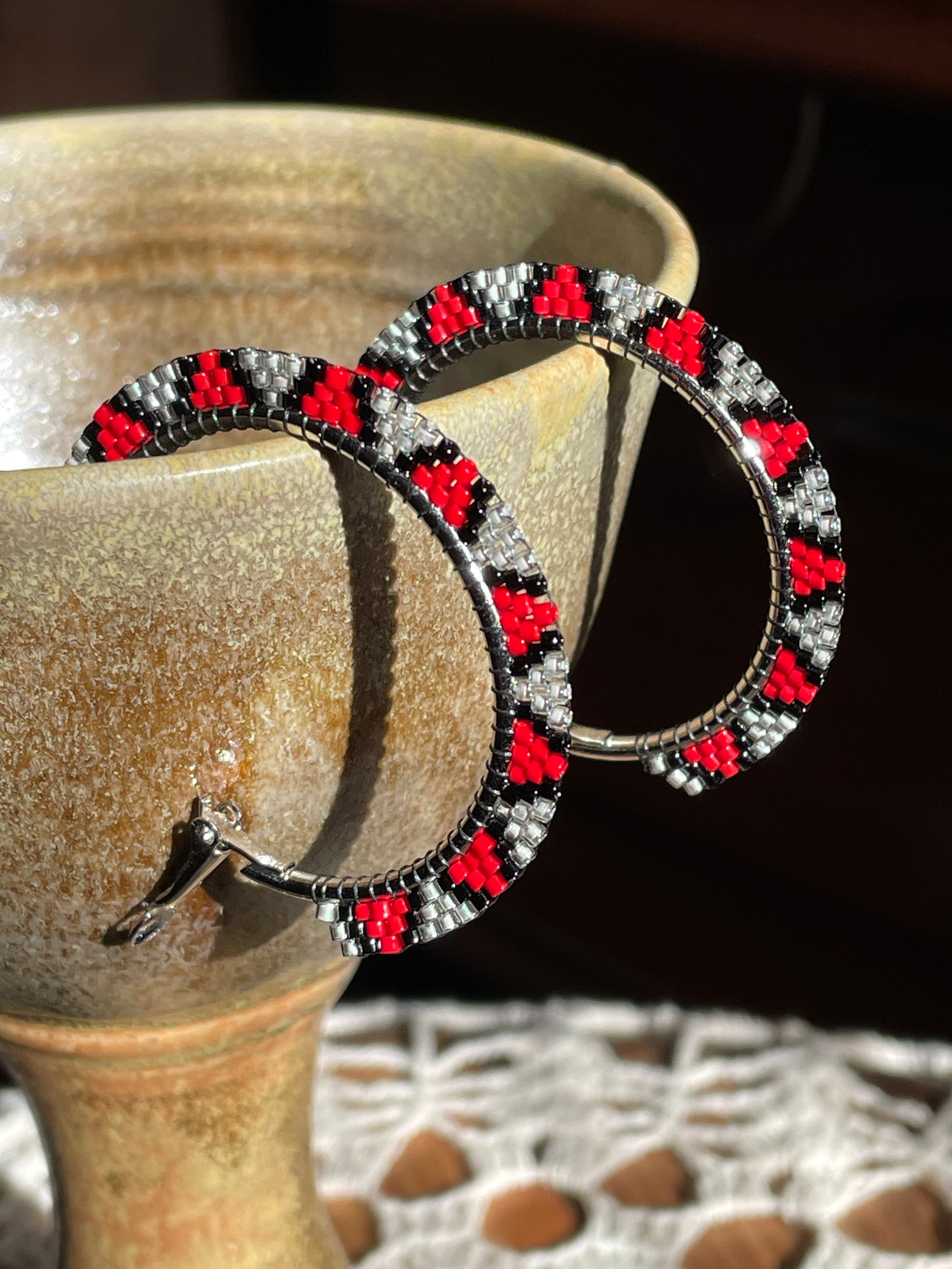 Native Diamondback Hoop Earrings - Etsy