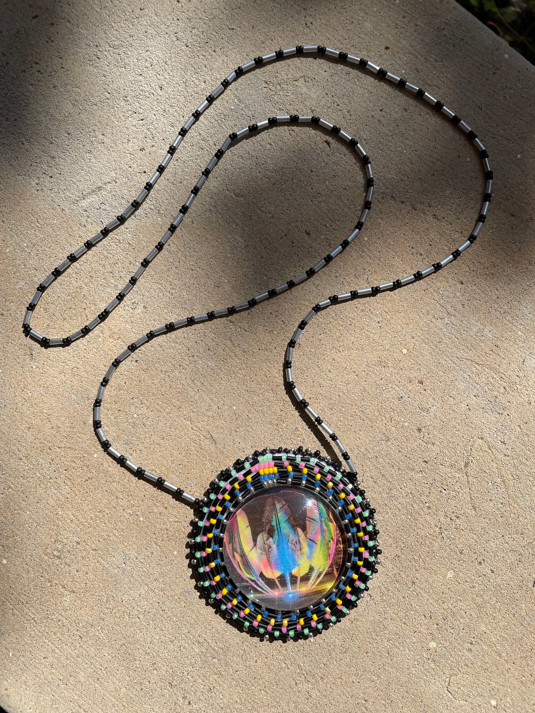 Native Beaded Medallions: Native Beadwork W/native Cabs - Etsy