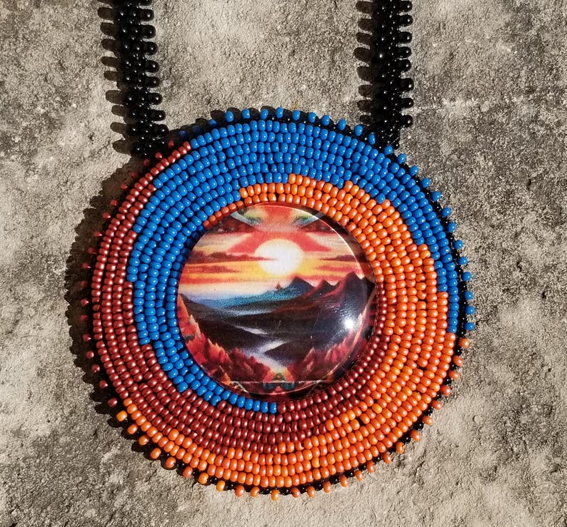 Native Beaded Medallions: Native Beadwork Around Cabochons - Etsy