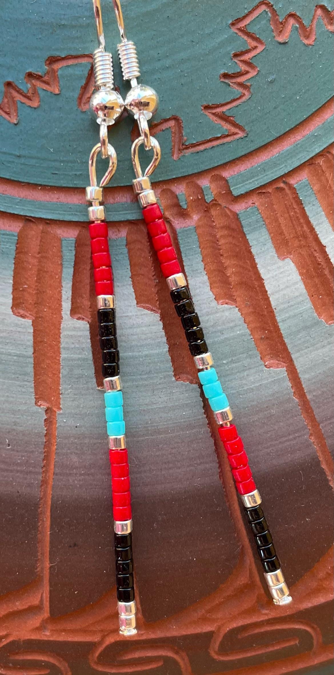 MMIW Native & Handmade Single Rod Earrings: DELICA BEADS - Etsy