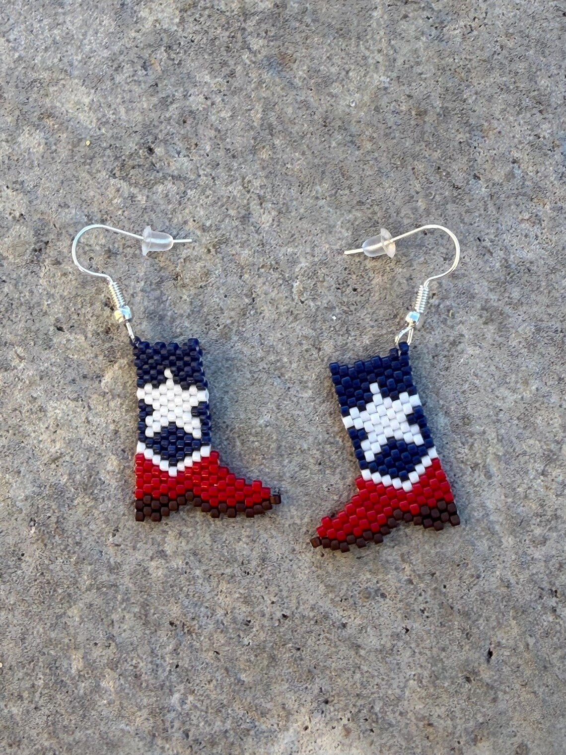 Lone Star: TEXAS STRONG Brick Stitch Designed Beaded Earrings & BOOTS ...