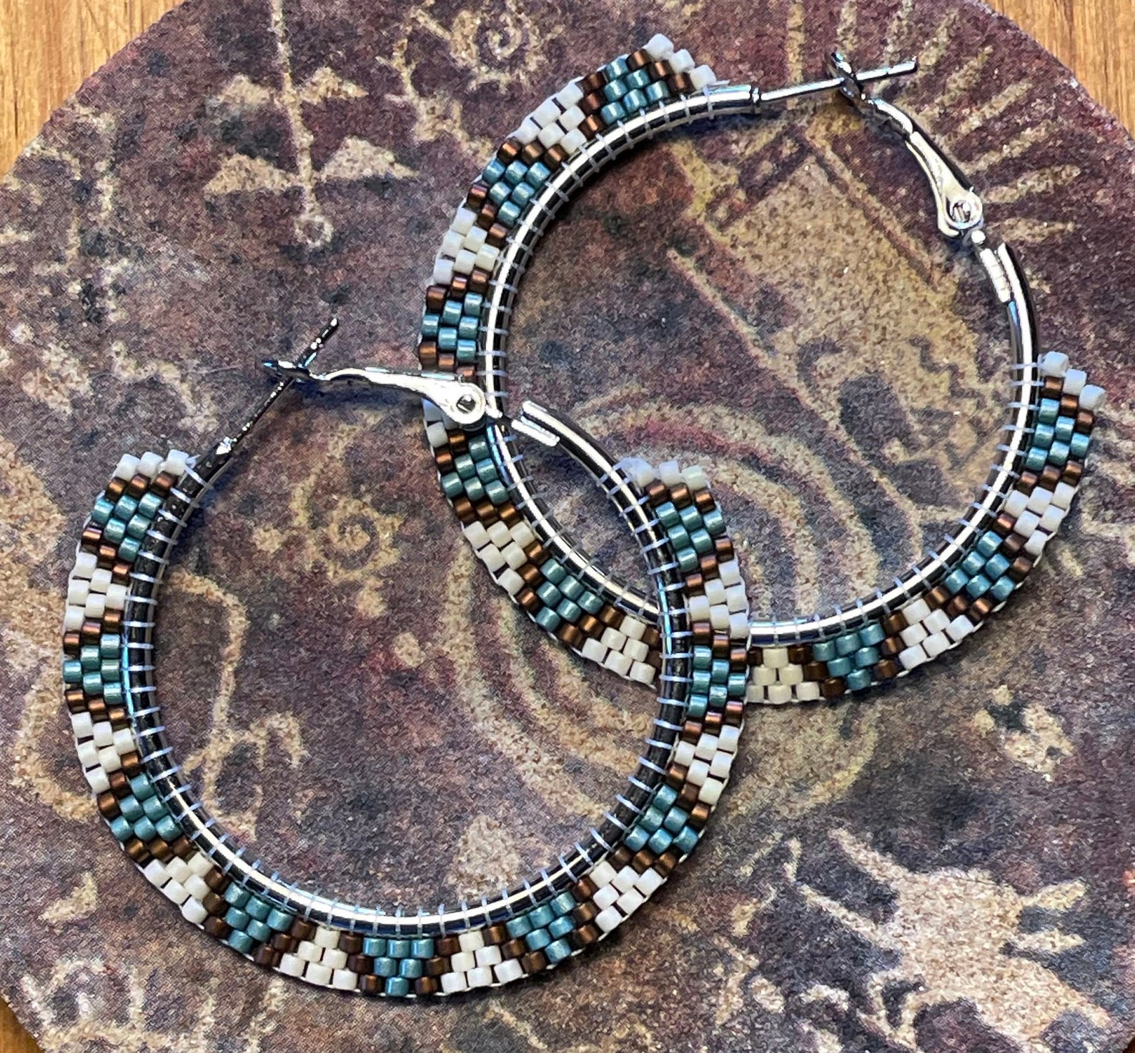 Native Diamondback Hoop Earrings - Etsy