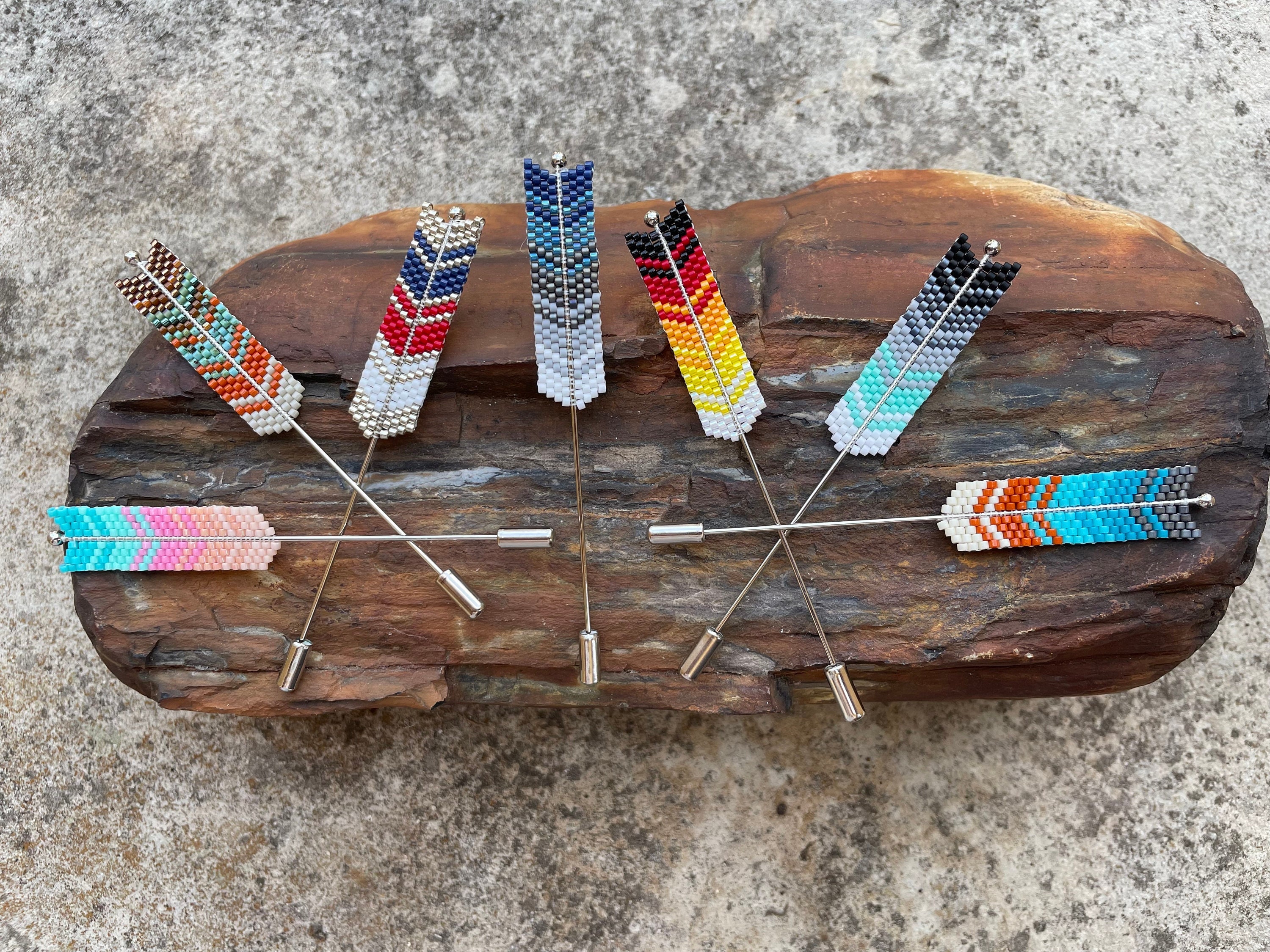 Native Beaded Hat Pin/lapel Pin - Etsy