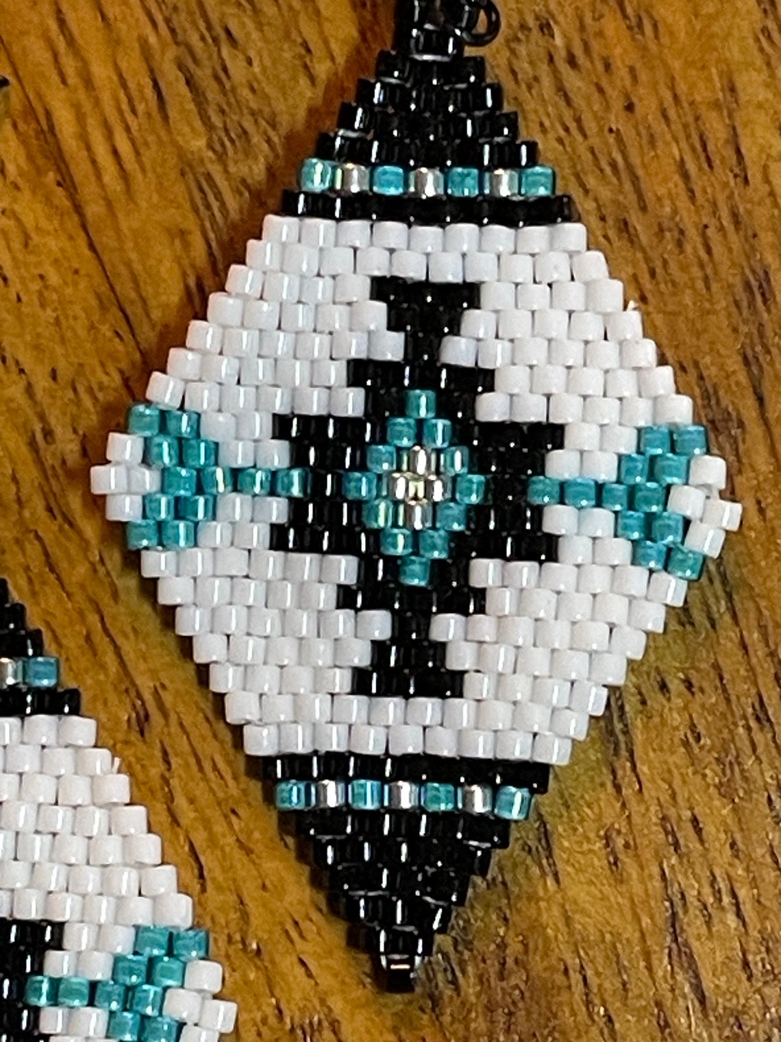 Native Beaded Diamond Earrings - Etsy