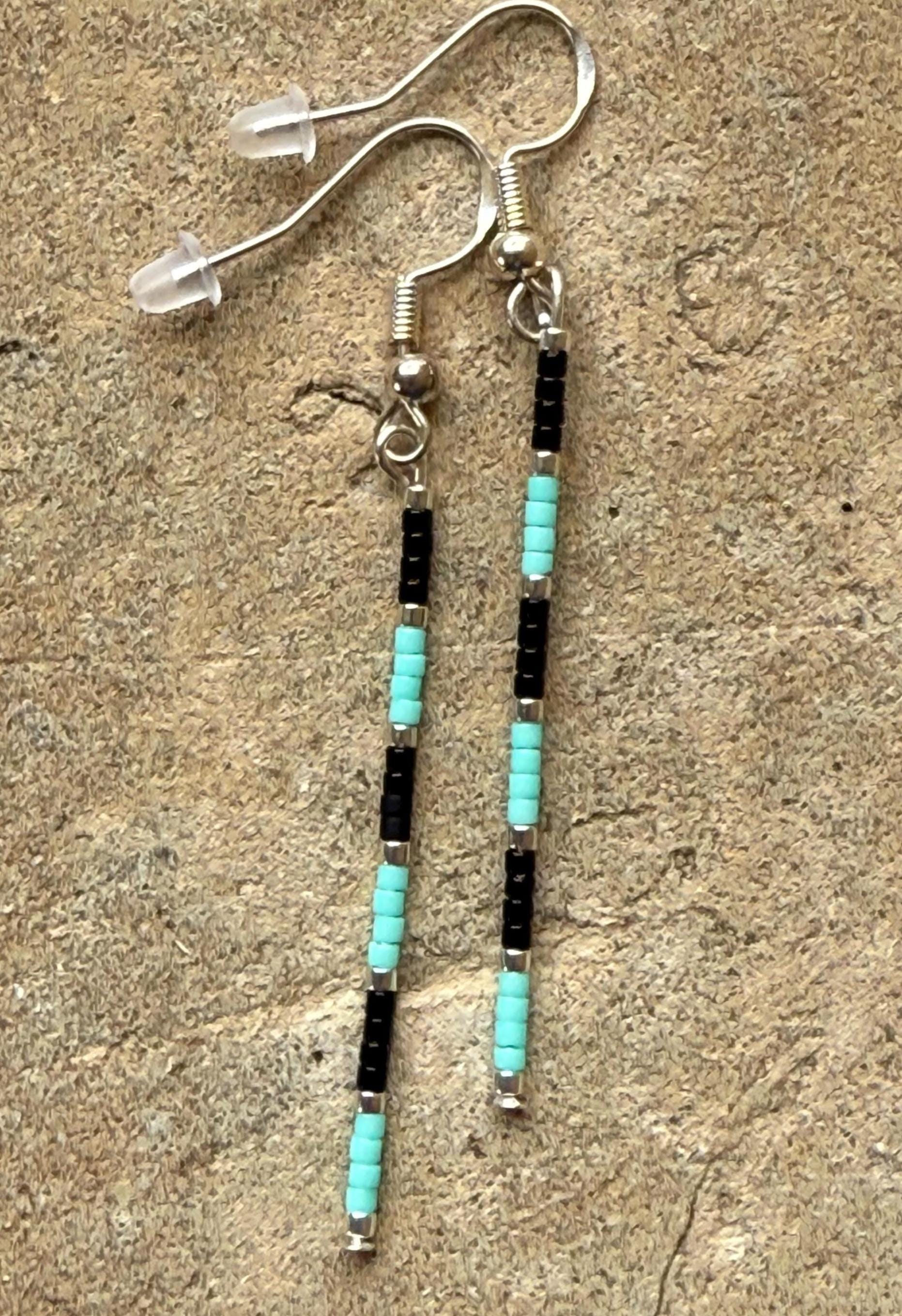 Native & Handmade Single Rod Earrings: DELICA BEADS - Etsy