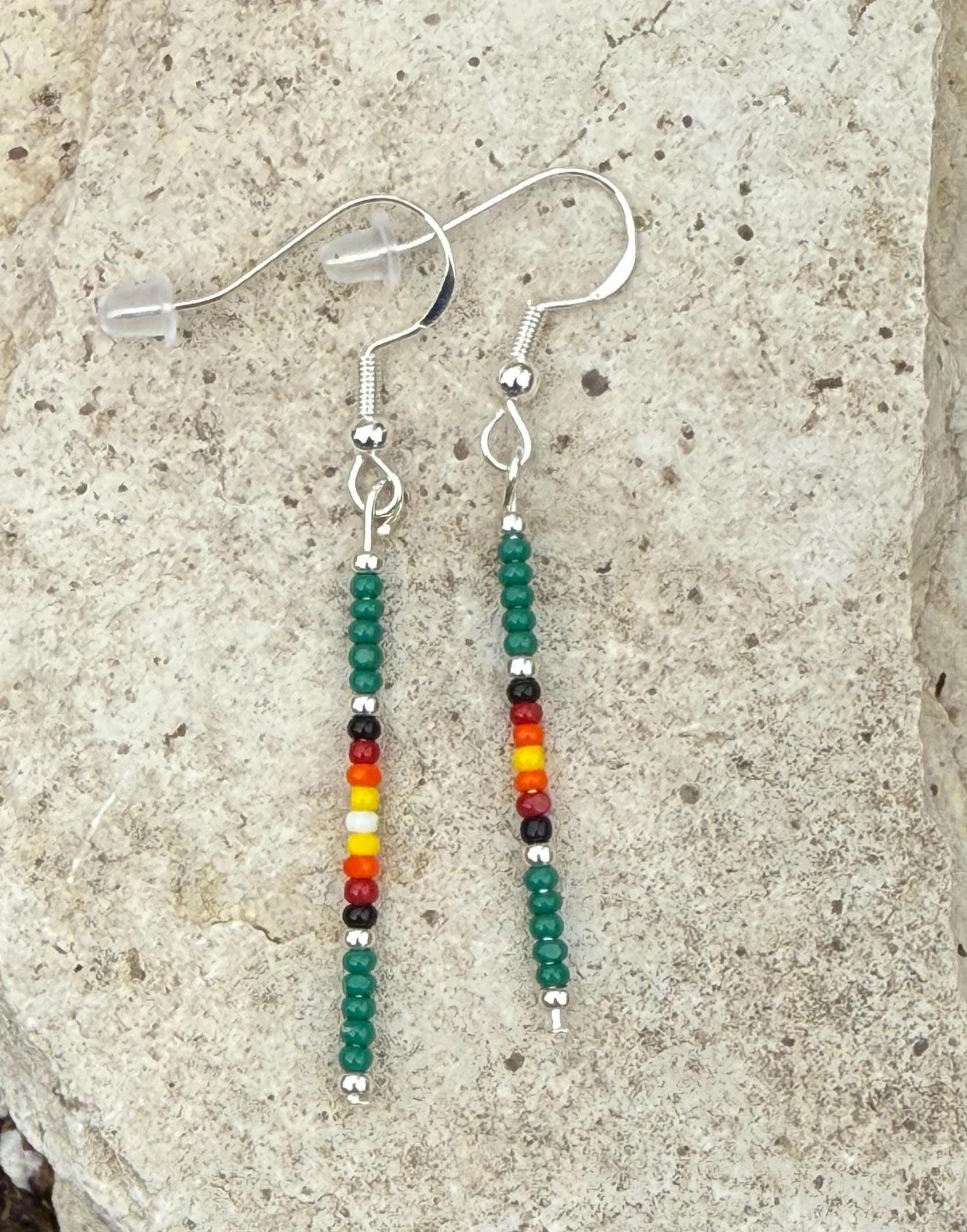 Shorter Native Rod Earrings: Charlotte Cut Beads/czech Beads - Etsy