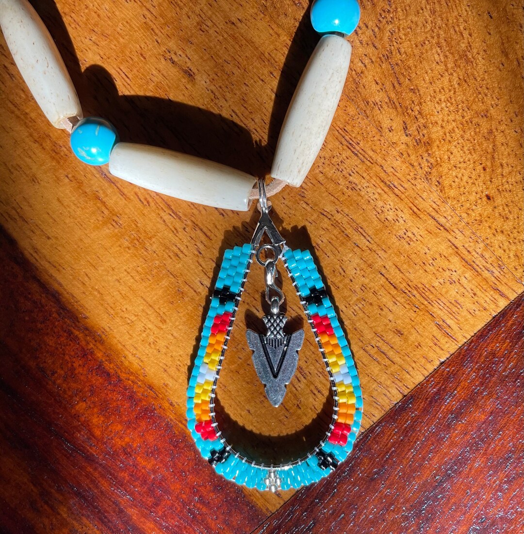 Native Style Hoop Design on Bone Necklace - Etsy