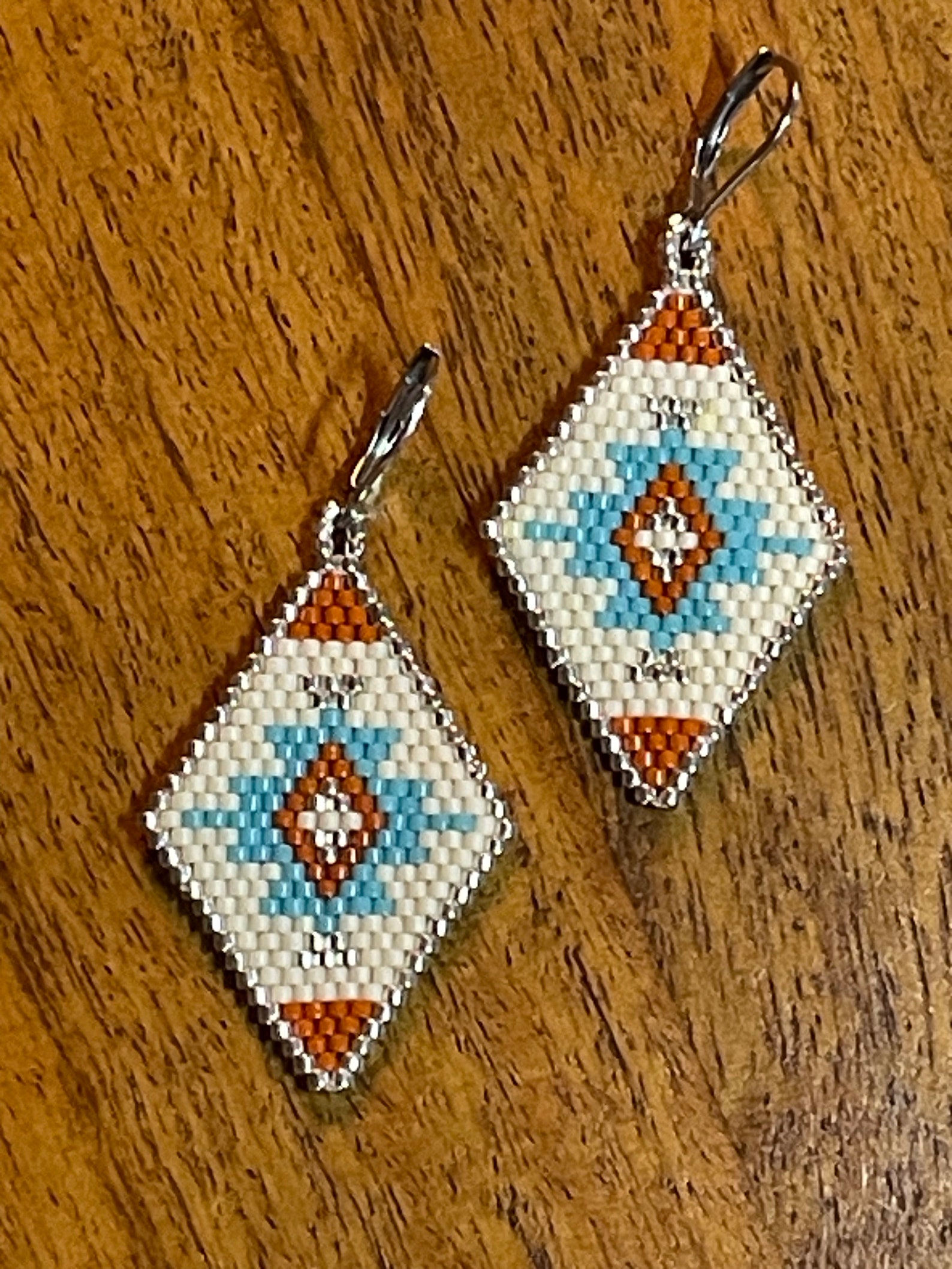 Native Beaded Diamond Earrings - Etsy