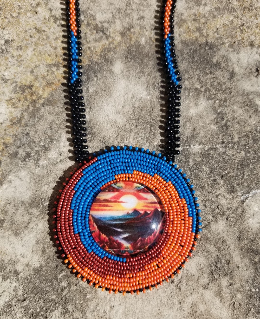 Native Beaded Medallions: Native Beadwork Around Cabochons - Etsy