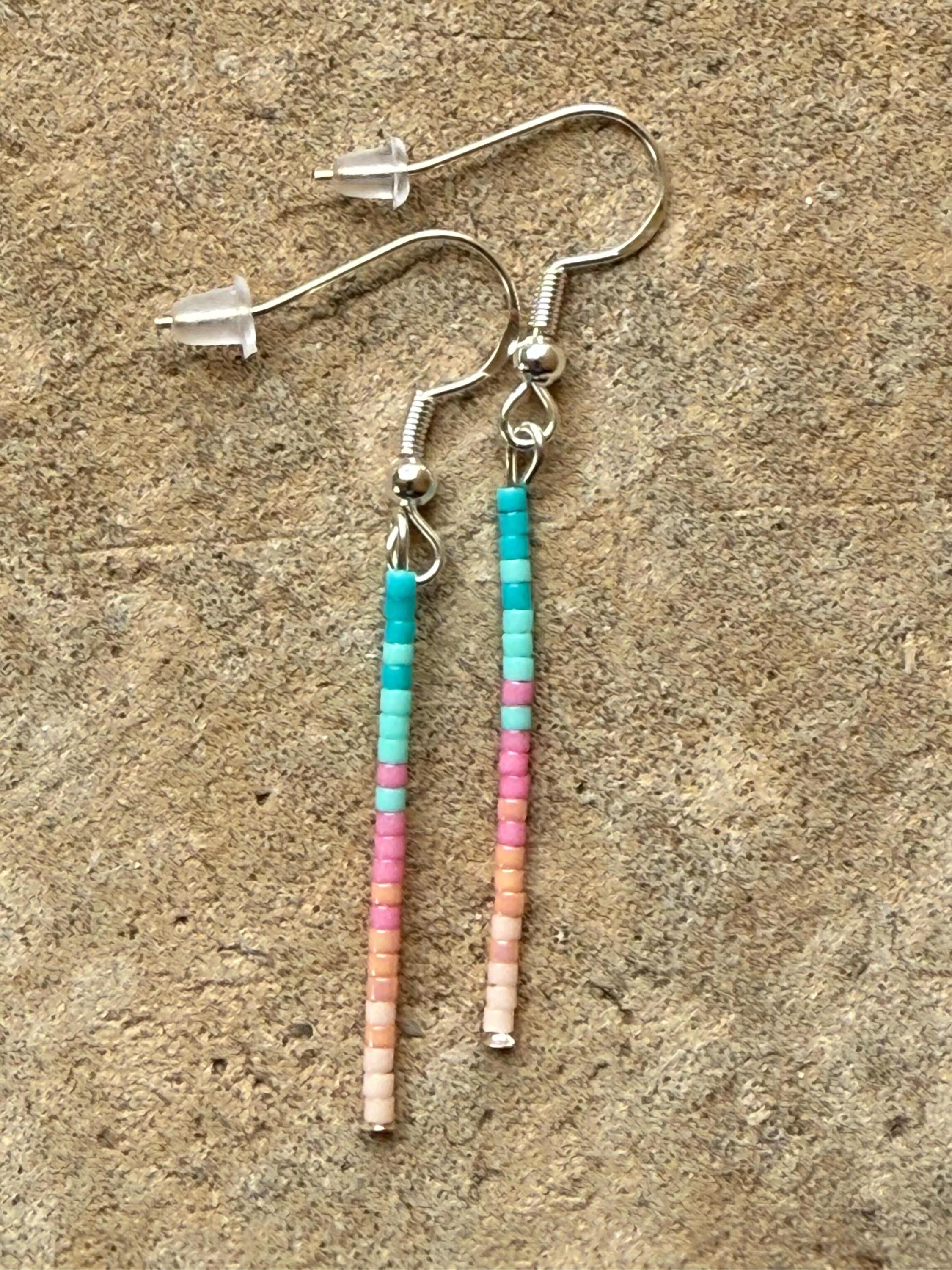 Native & Handmade Single Rod Earrings: DELICA BEADS - Etsy
