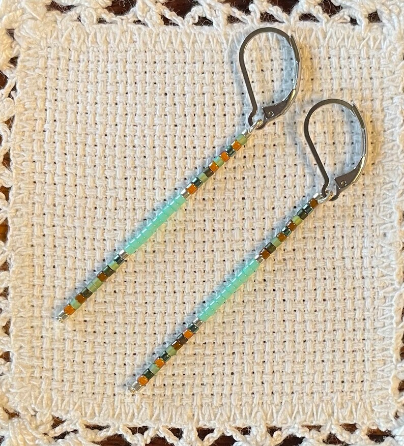 Native & Handmade Single Rod Earrings: DELICA BEADS - Etsy