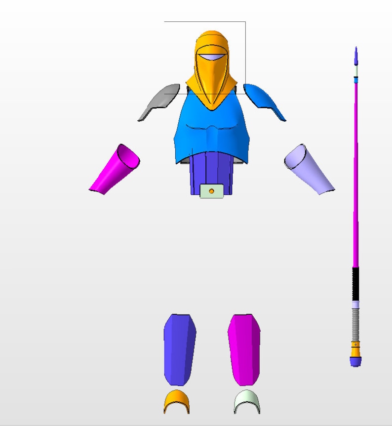 Imperial / Shadow Guard Whit Force Pike Complete Armor for 3D Printing ...