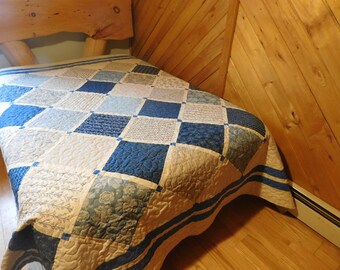 Blue and Cream Quilt Pattern - Etsy