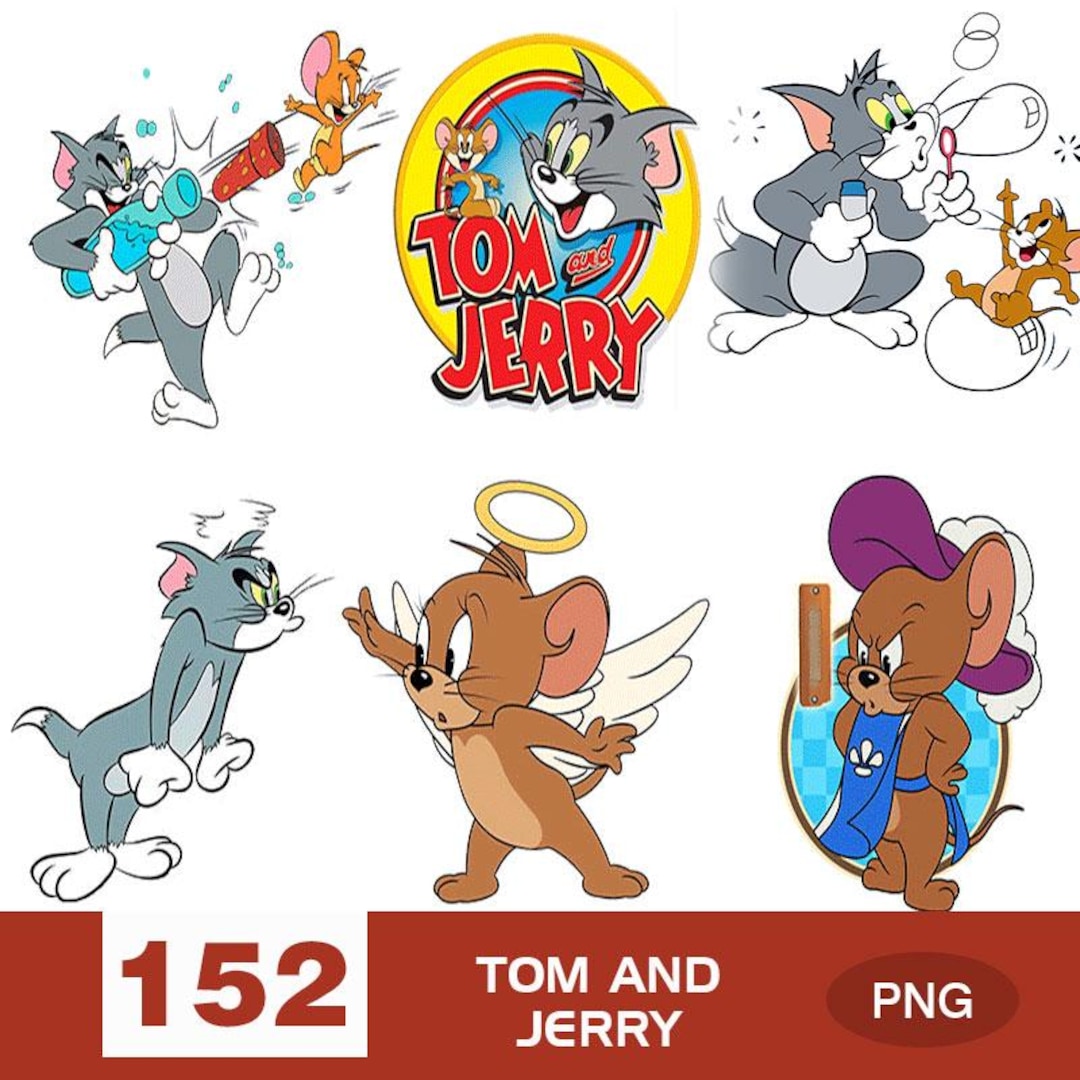 152 Tom & Jerry Bundle PNG, Descarga digital, Tom y Jerry SVG en capas ...