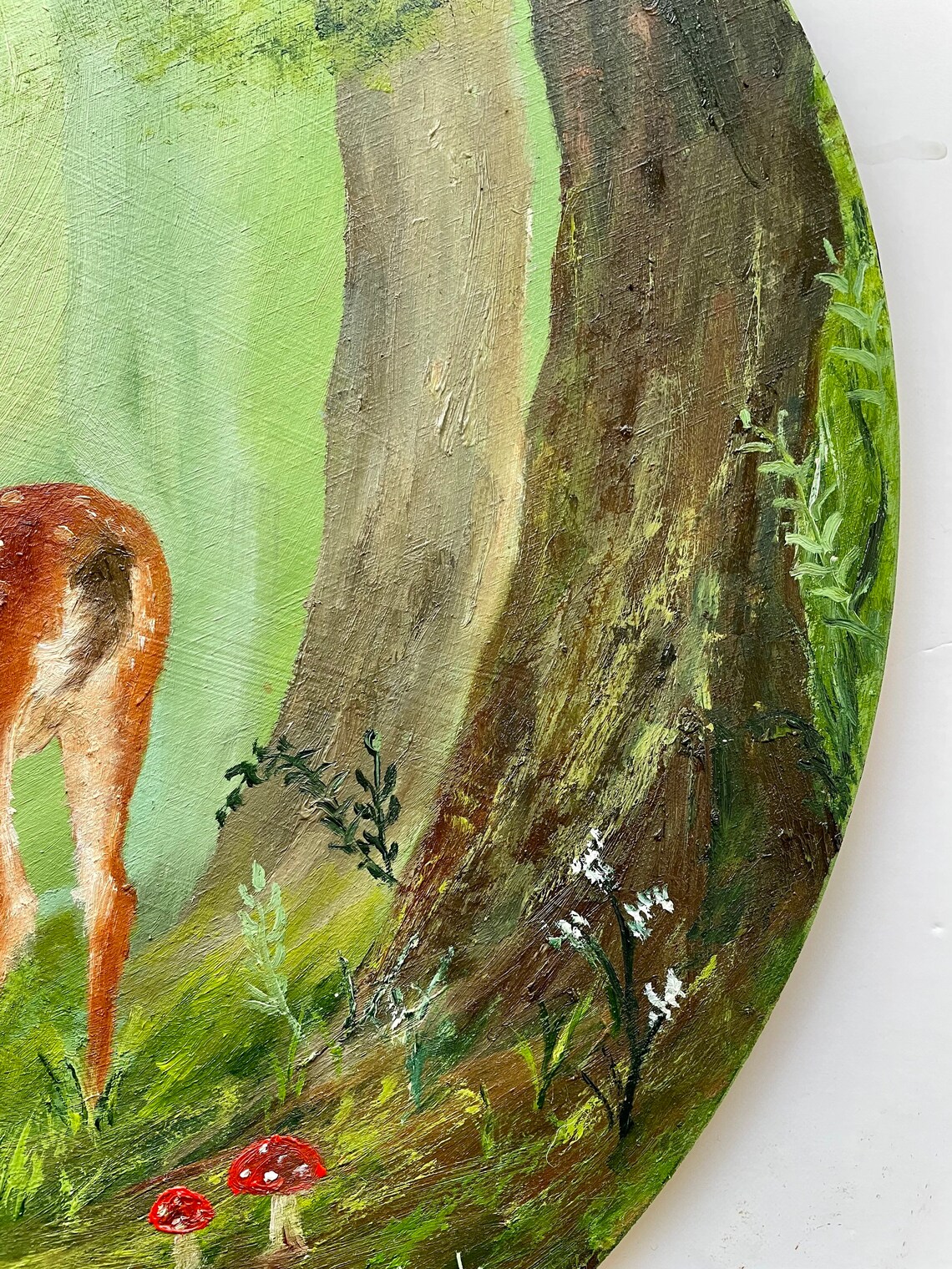 Bambi // Original Oil Painting on Board 16x16” - Etsy