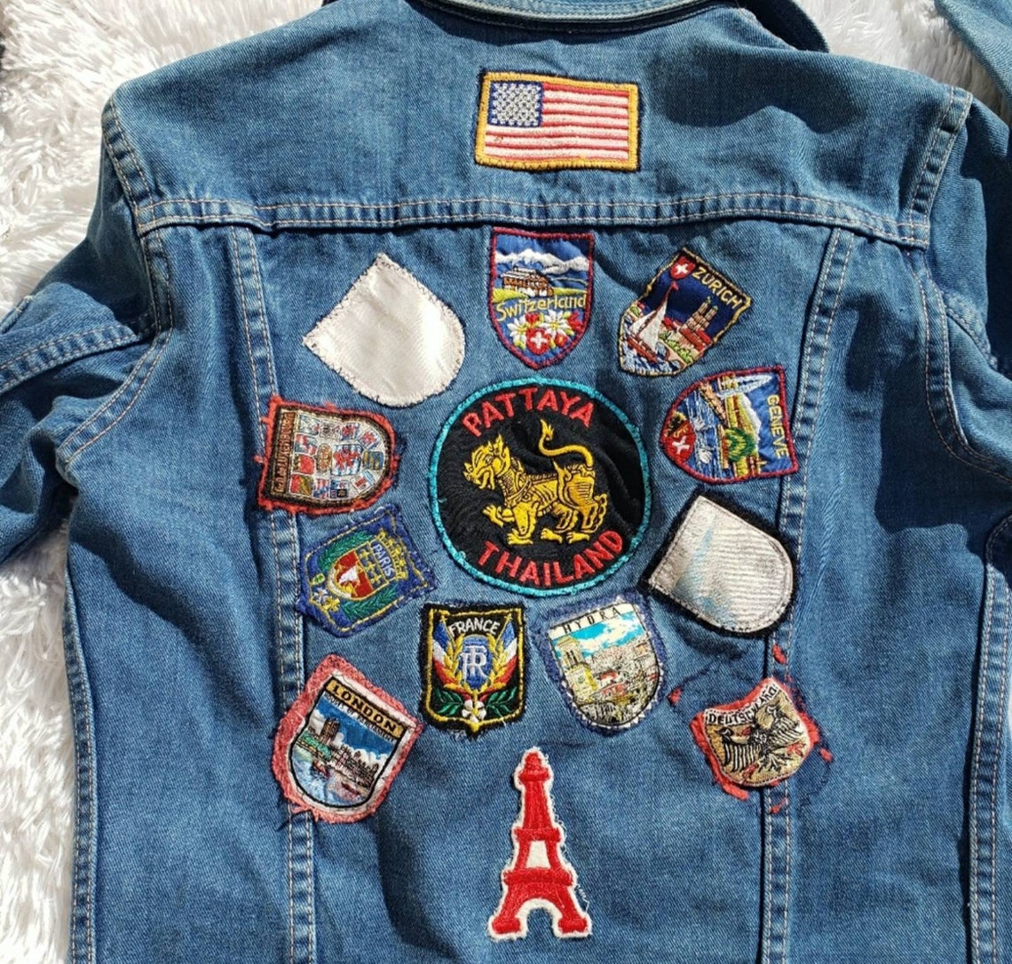 Vintage Denim Jean Jacket Patches Retro Small - Etsy