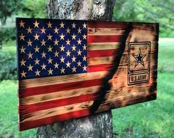 Wood burned flag | Etsy
