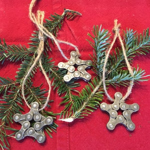 3 Bike Chain Star Ornaments - Etsy