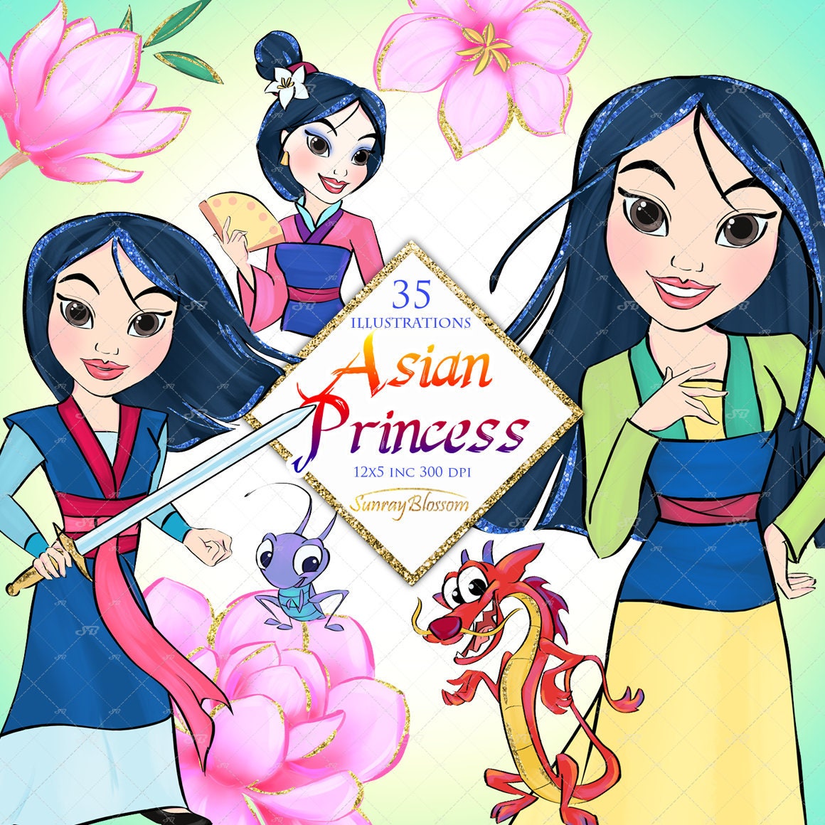 Asian Princess Clipart Chinese Princess Clip Art - Etsy