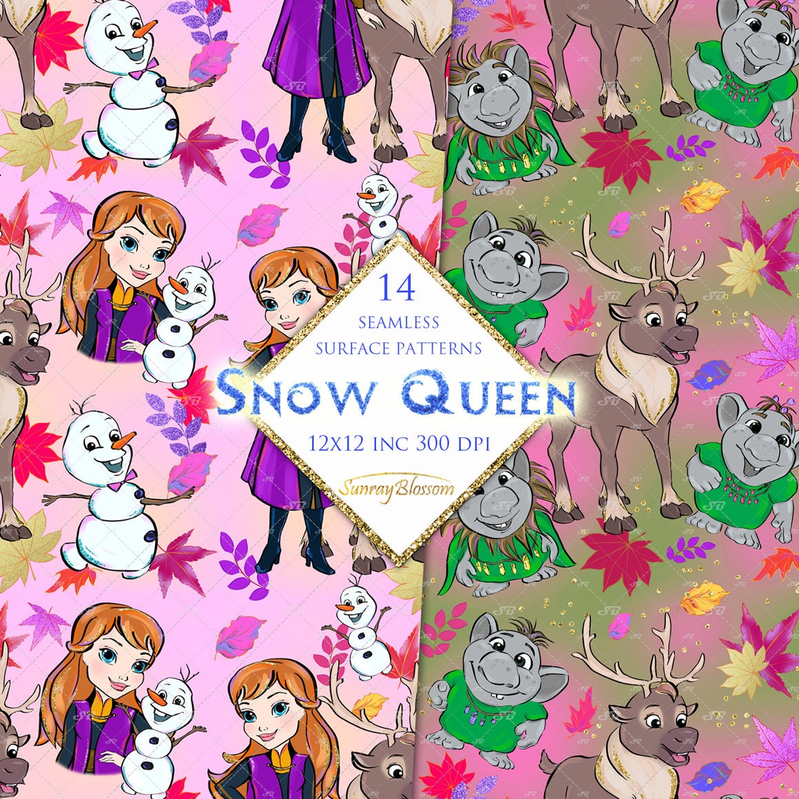 Frozen Inspired Surface Patterns Frozen Inspired Digital | Etsy