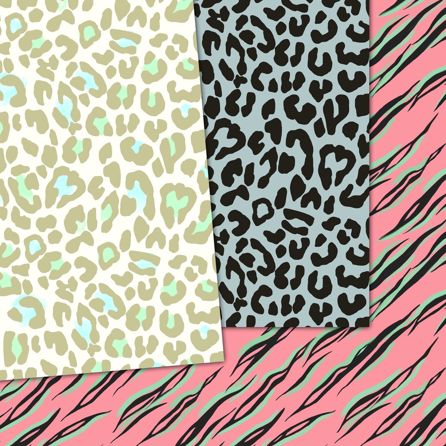 Animal Print Digital Paper Safari Animal Print Surface | Etsy