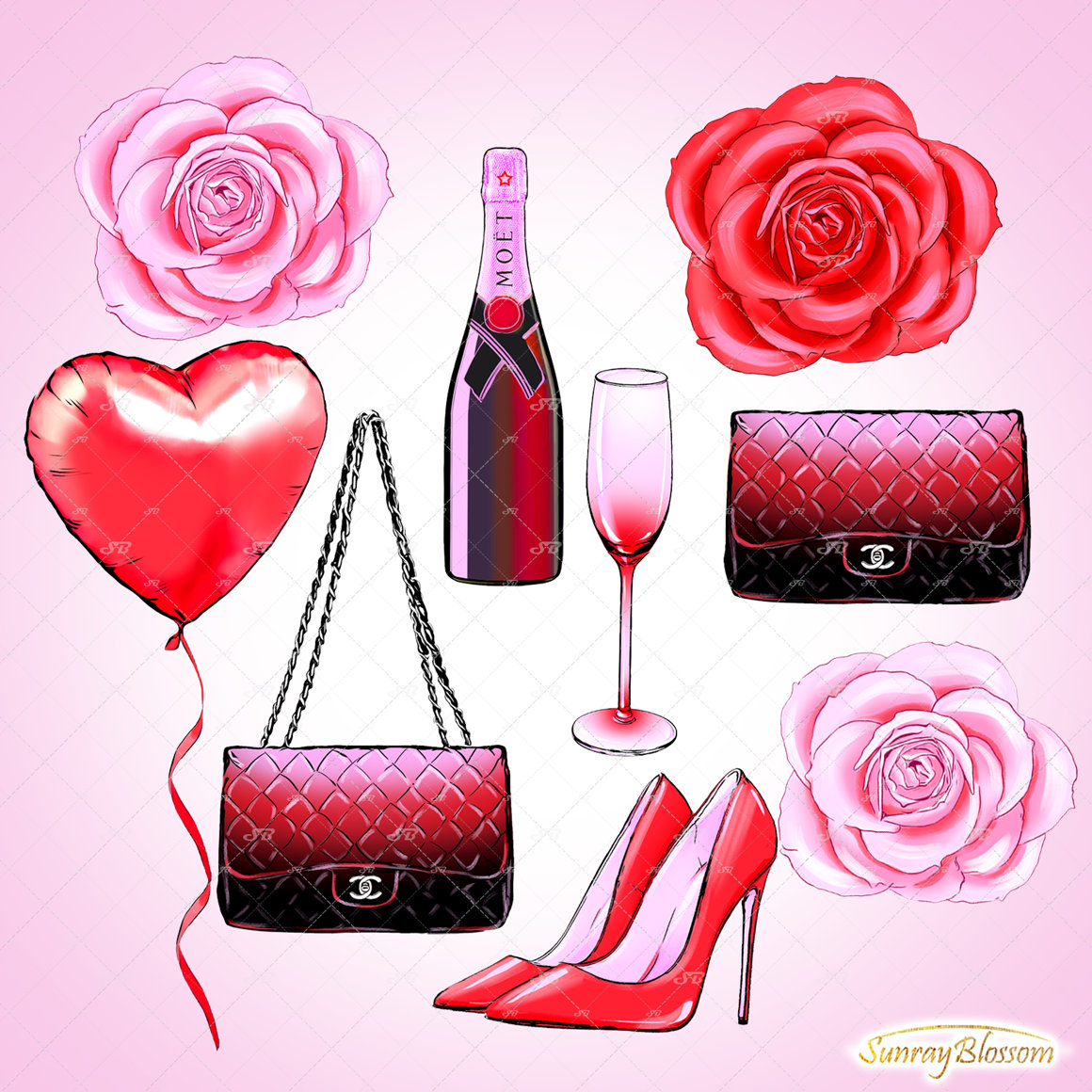 Valentine's Day Clipart Love Clipart Happy Valentine | Etsy