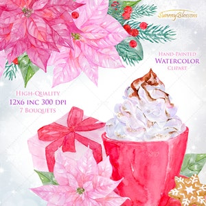 Christmas Bouquets Christmas Star Watercolor Clipart Cookies Christmas ...