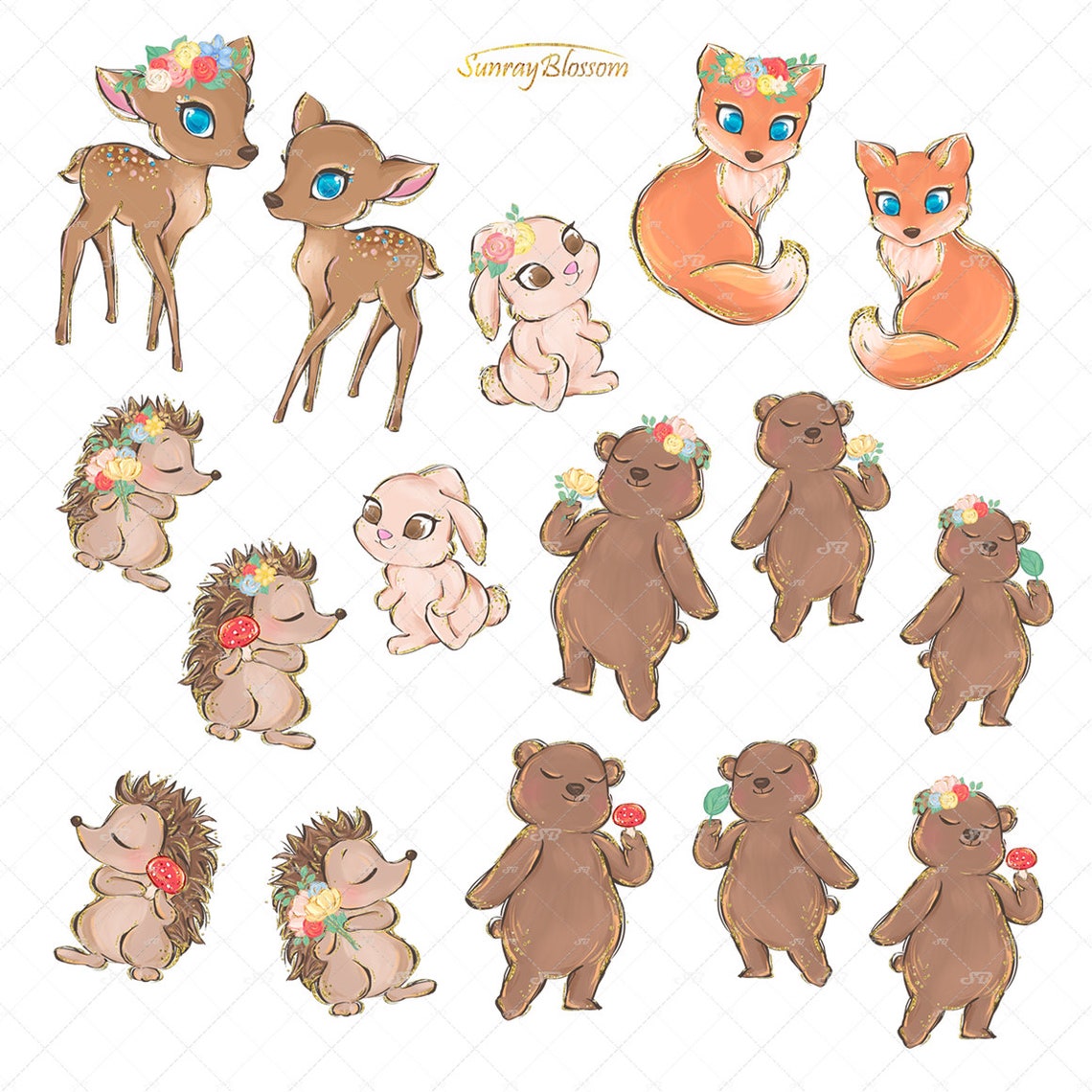 Woodland Animals Clipart Forest Animals Clip Art Woodland | Etsy
