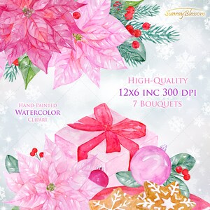 Christmas Bouquets Christmas Star Watercolor Clipart Cookies Christmas ...