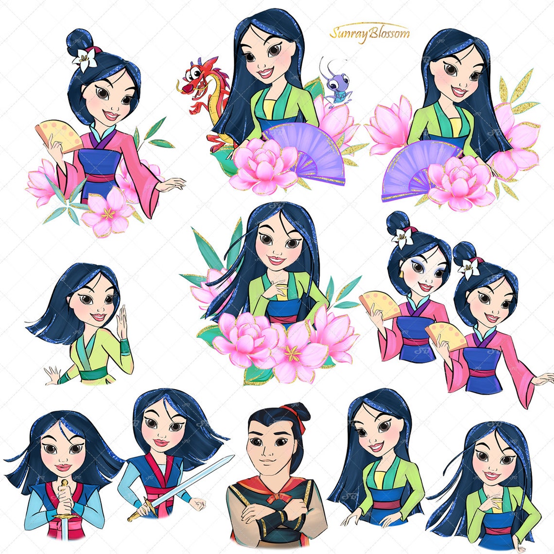 Asian Princess Clipart Chinese Princess Clip Art | Etsy