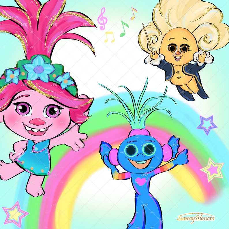 Party Trolls 2 Clipart Trolls PNG Trolls Characters Trolls Inspired ...