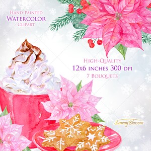 Christmas Bouquets Christmas Star Watercolor Clipart Cookies Christmas ...