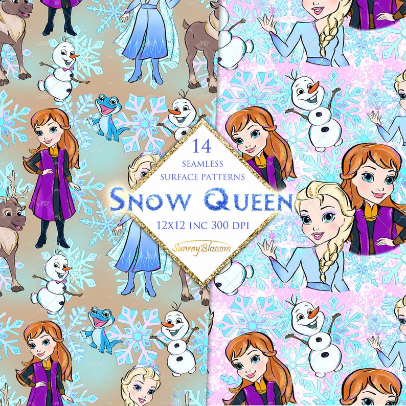 Frozen Inspired Surface Patterns Frozen Inspired Digital - Etsy